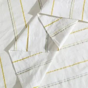 Calvin Klein Pinstripes Washed Cotton Percale 4 Piece Sheet Set, King