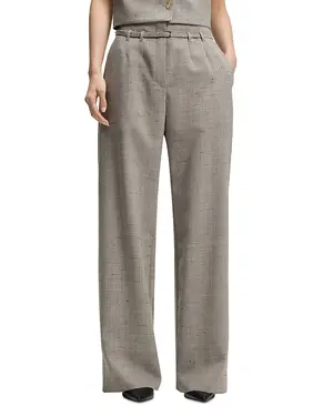 BOSS Tiana Wide-leg Wool Blend Pants