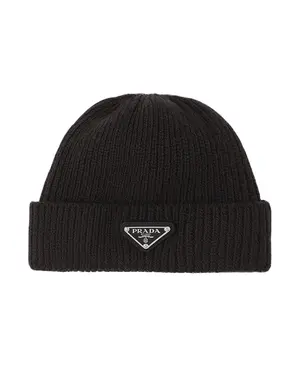 Prada Wool And Cashmere Beanie - Black