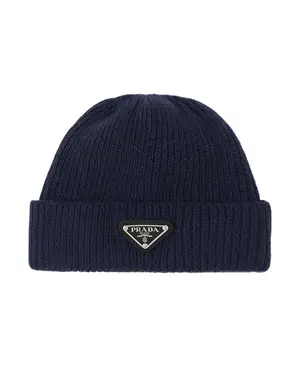 Prada Wool And Cashmere Beanie - Blue