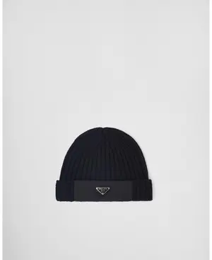 Prada Ribbed Wool Beanie