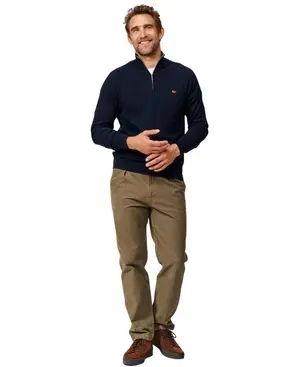 AUBIN Bonby Zip Neck Sweater - Navy
