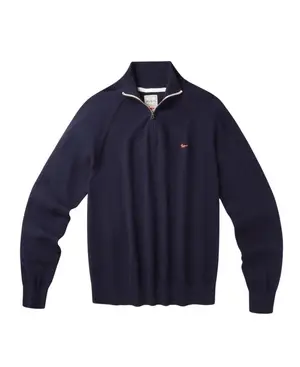 AUBIN Bonby Zip Neck Sweater - Navy