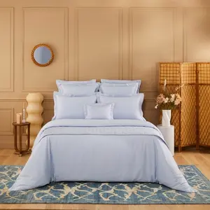YVES DELORME Triomphe Cotton 18d Fitted Sheet, Full - Celeste