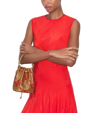 Tory Burch Romy T Monogram Straw Crossbody Bag - Natural