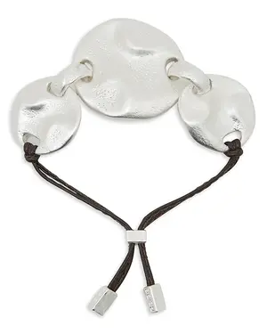 REISS Ona Sculptural Disc Slider Bracelet - Silver
