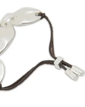 REISS Ona Sculptural Disc Slider Bracelet - Silver