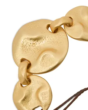 REISS Ona Sculptural Disc Slider Bracelet - Gold