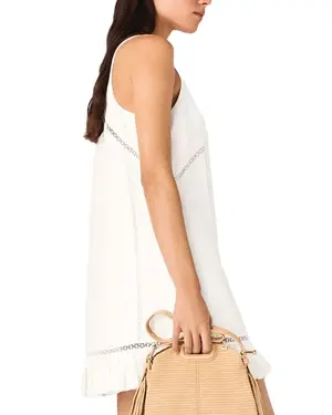 Maje Reenana Embroidered Linen Blend Dress