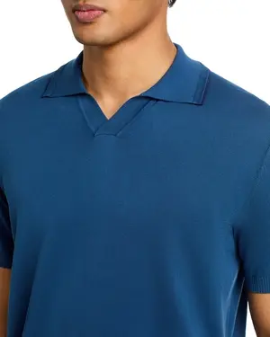 Canali Johnny Collar Cotton Polo Shirt - Blue