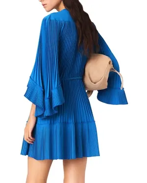 Maje Rilaje Short Pleated Dress