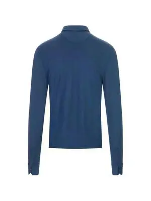 Fedeli Long-sleeve Polo Shirt - Blue