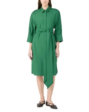 Max Mara Smmtabata Cotton Shirt Dress - Green