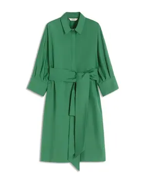 Max Mara Smmtabata Cotton Shirt Dress - Green