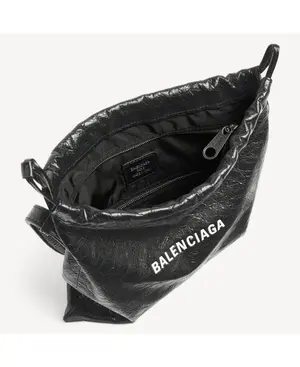 Balenciaga Shopper Dust Bag Crossbody Pouch Medium - Black