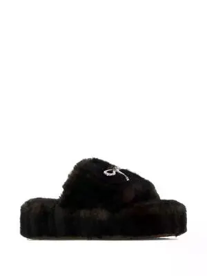 Balenciaga Crystal-embellished Platform Slippers - Brown