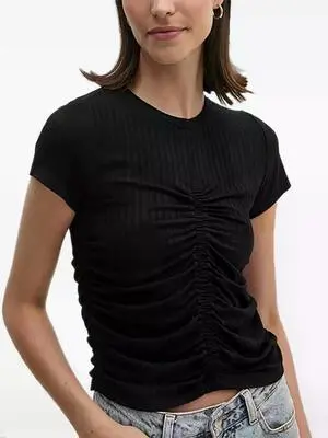 Dkny Ribbed Gathered T-shirt