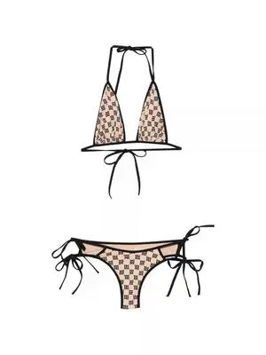 MISBHV Monogram-print Bikini - Neutrals