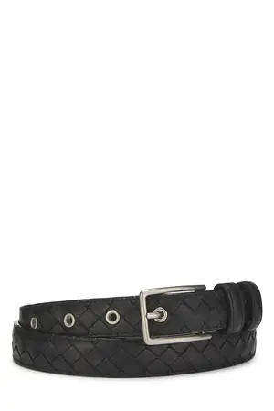 Bottega Veneta Intrecciato Leather Belt - Black