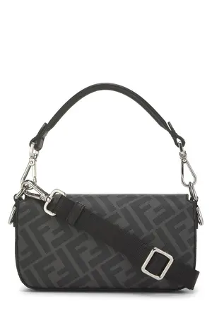 Fendi Zucca Coated Canvas Convertible Baguette - Black
