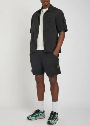 Stone Island Crinkled Nylon Overshirt - Black