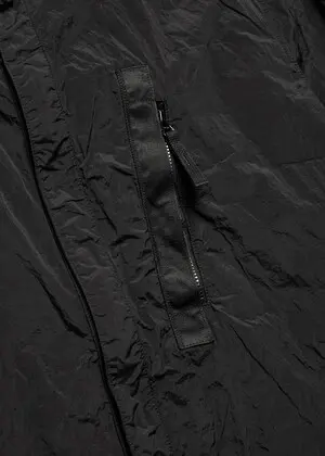 Stone Island Crinkled Nylon Overshirt - Black
