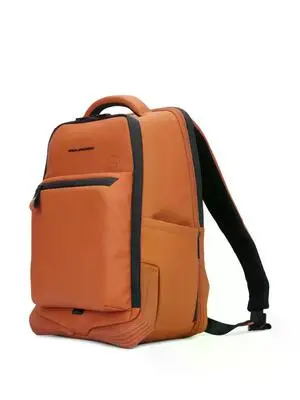 PIQUADRO Logo-print Zip-pocket Backpack - Orange