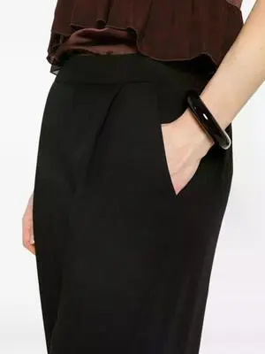 Dixie Pleated Wide-leg Trousers - Black