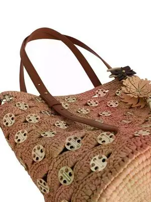 Rabanne Crochet Metal Discs Bucket Bag