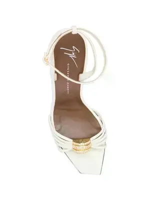 GIUSEPPE ZANOTTI Sunset Crystal-embellished Lambskin Sandals - Neutrals