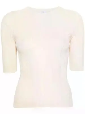 Peserico Short-sleeve Ribbed Jumper - Neutrals