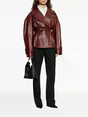 Balenciaga Folded Long-sleeve Leather Jacket