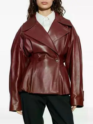 Balenciaga Folded Long-sleeve Leather Jacket