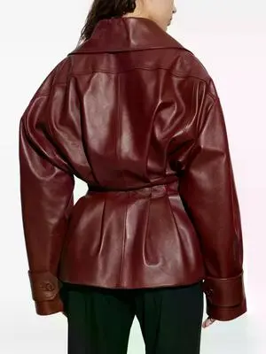 Balenciaga Folded Long-sleeve Leather Jacket