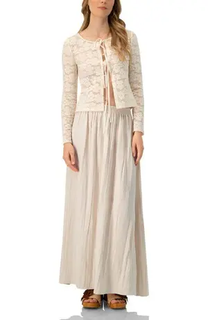 IVONNE Long Sleeve Knitted Lace Blouse
