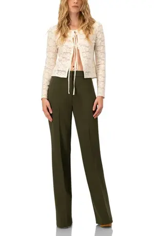IVONNE Long Sleeve Knitted Lace Blouse