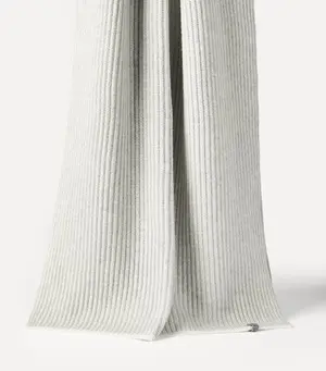 Brunello Cucinelli Cashmere Ribbed Monili-detail Scarf - White
