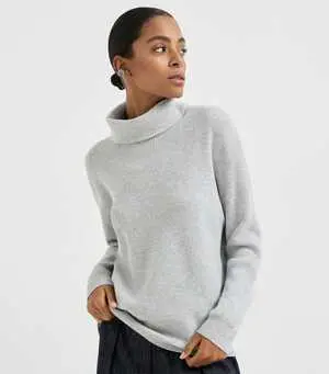 Brunello Cucinelli Cashmere Rollneck Sweater - Grey