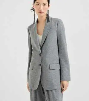 Brunello Cucinelli Cashmere Jersey Blazer - Grey