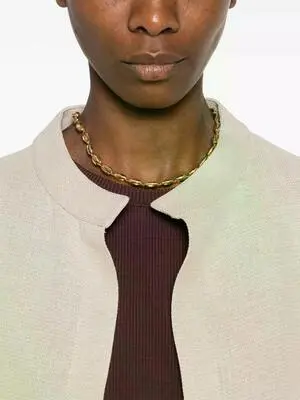Alberta Ferretti Mandarin-collar Open-front Cardigan