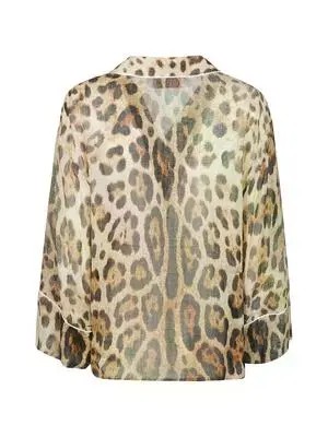 ERMANNO FIRENZE Leopard-print Piped Blouse