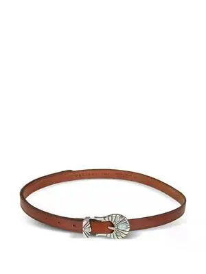 Orciani Stone-embellished Leather Belt - Brown