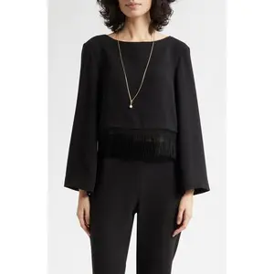 Posse Bianca Fringe Hem Top