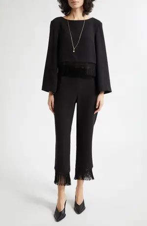 Posse Bianca Fringe Hem Top