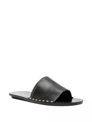 TOTEME Studded Leather Slides - Black