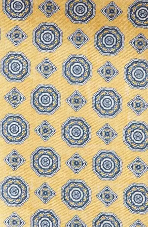 Nordstrom Medallion Reversible Silk Pocket Square - Yellow