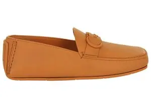 FERRAGAMO Palinuro Gancini Leather Loafers - Brown