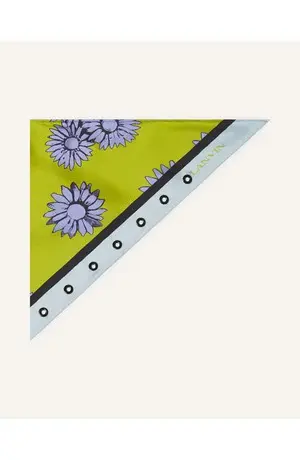 LANVIN Triangle Silk Scarf With Marguerite Motifs