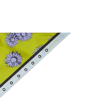 LANVIN Triangle Silk Scarf With Marguerite Motifs