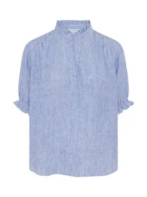 Gerard Darel Cezia Ruffled-sleeve Linen Blouse